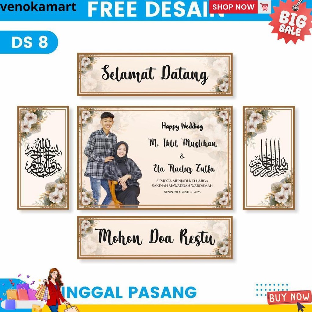 Jual Spanduk Banner Dekorasi Menikah Wedding Komplit D Promo 10.10 ...