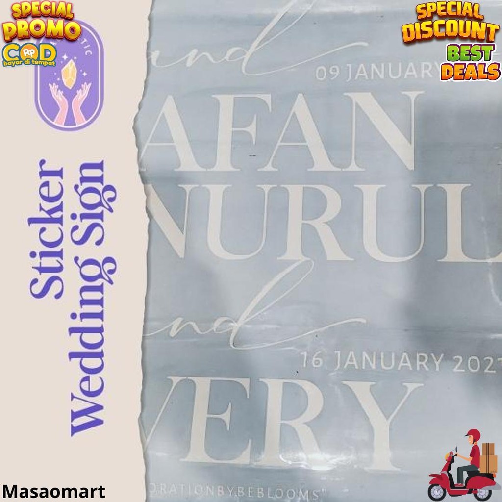 Jual Mageestic Cutting Sticker For Wedding Sign / Mirror Sign / Inisial ...