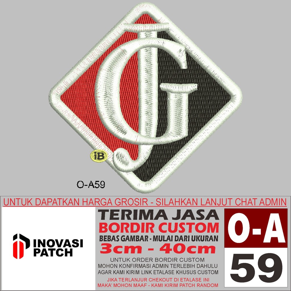 Jual INOVASI PATCH BORDIR LOGO O-A59 TULISAN GJ - REVIEW/TESTIMONI ...