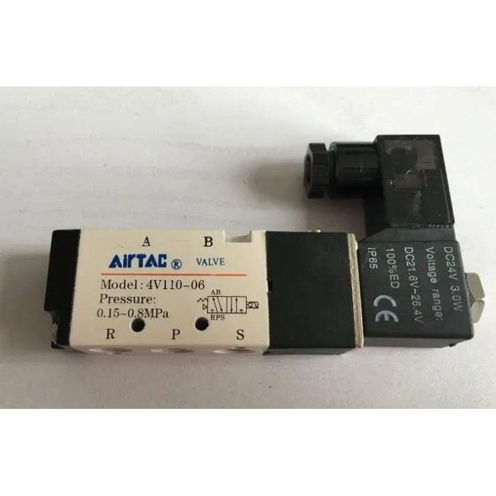 Jual AIR SOLENOID VALVES 4V110 06 2 POSITION 5 PORT 1 8" PNEUMATIC CONTROL | Shopee Indonesia