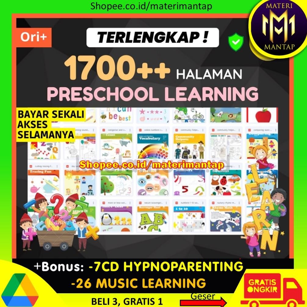 Jual Terbaru Paket Preschool Learning Printable Anak 2 3 4 5 6 Tahun Tk ...