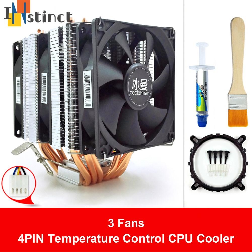 Jual Snowman 6 Heat Pipe Cooling Office CPU Cooler Fan 4 Pin Pwm Silent ...