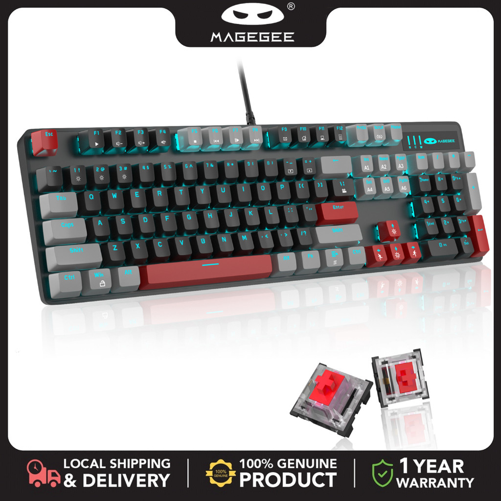 Jual MageGee MK-storm Keyboard Gaming Mekanis Berkabel/Nirkabel Sakelar ...