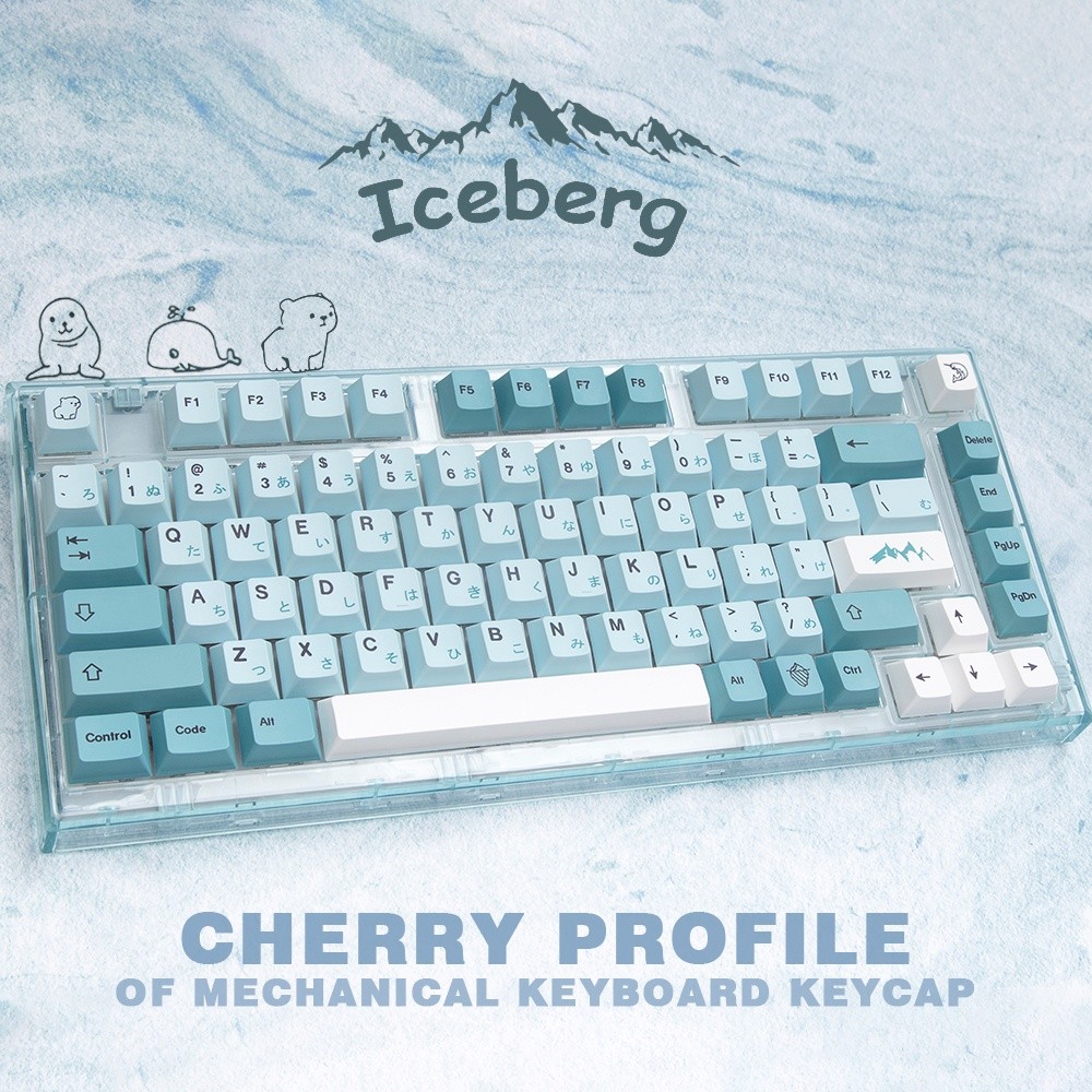 Jual PBT Iceberg Keycaps Cherry Profile 139Key Kompatibel dengan 60/70 ...