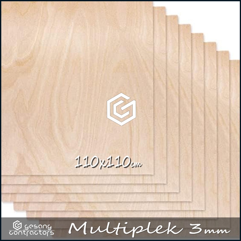 Jual Multiplek Triplek 3mm Full Ukuran 110x110 cm ISI 2 LEMBAR( 3 mm ...