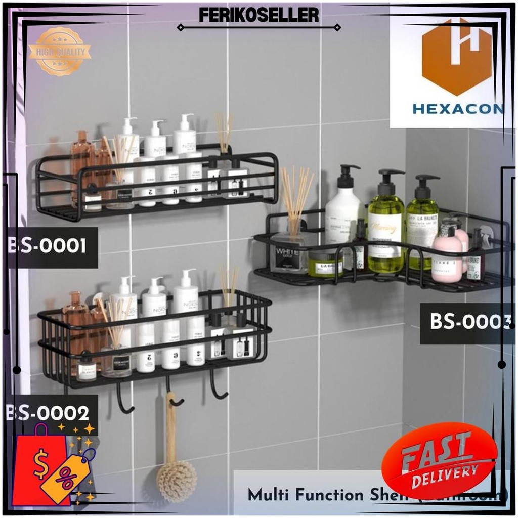 Jual Rak Dapur Besi Serbaguna Praktis / Rak Sudut Kamar Mandi Tempel ...