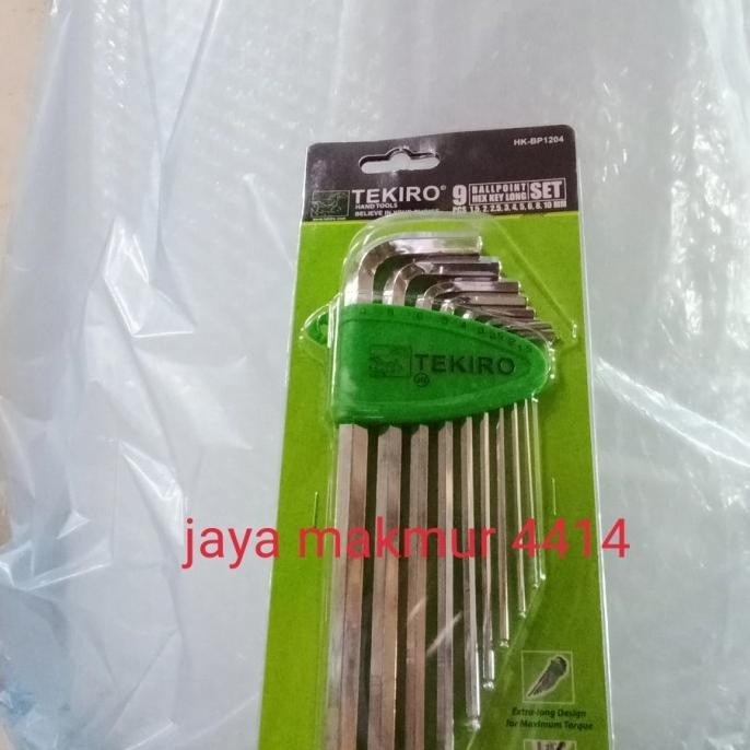 Jual [ Bv ] Kunci L Ballpoint Tekiro Ballpoint Hex Key Long Set 9Pcs ...