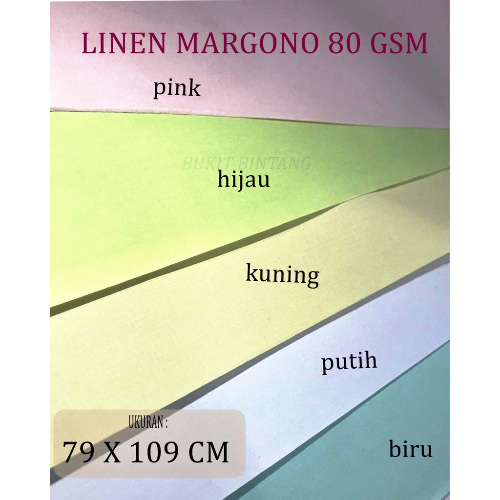 Jual KERTAS LINEN MARGONO 80 GSM UKURAN PLANO (79 X 109 CM ), 1 LEMBAR ...