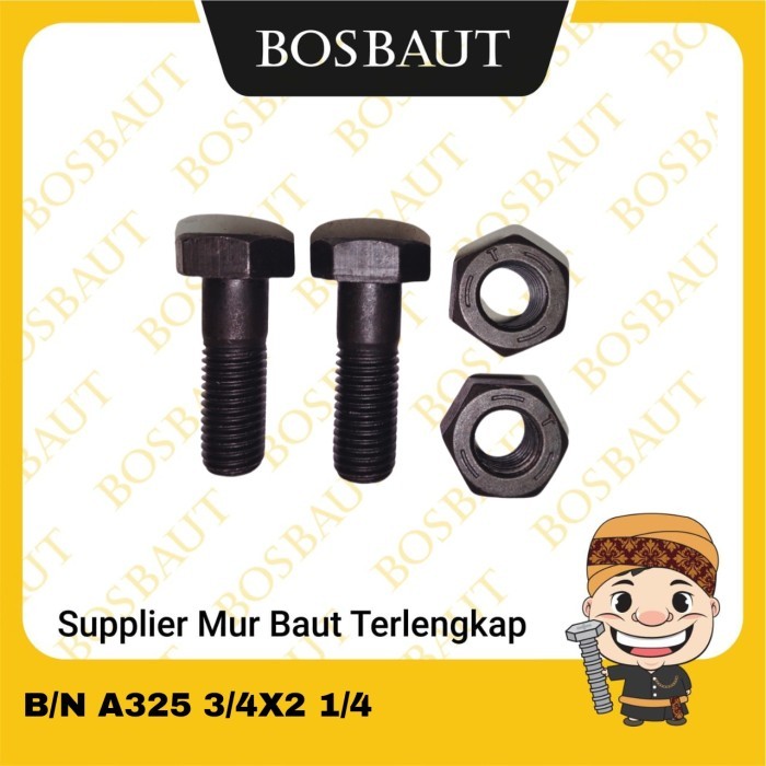 Jual BAUT MUR BAJA A325 HEXAGON - BOLT NUT HEX - B/N A325 3/4X2-1/4 T10 ...