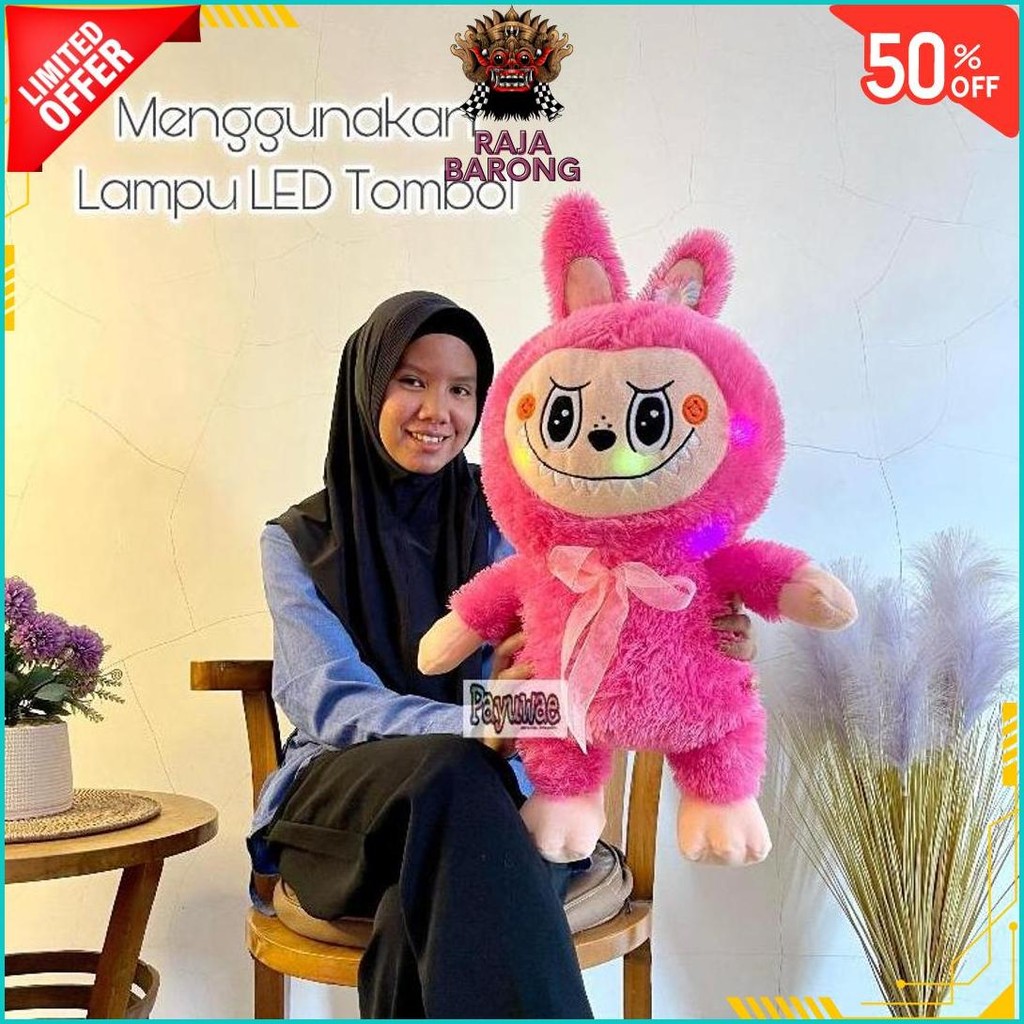 Jual Boneka Labubu Besar Ori Asli Pakai Lampu Led Ukuran 60Cm Harga ...