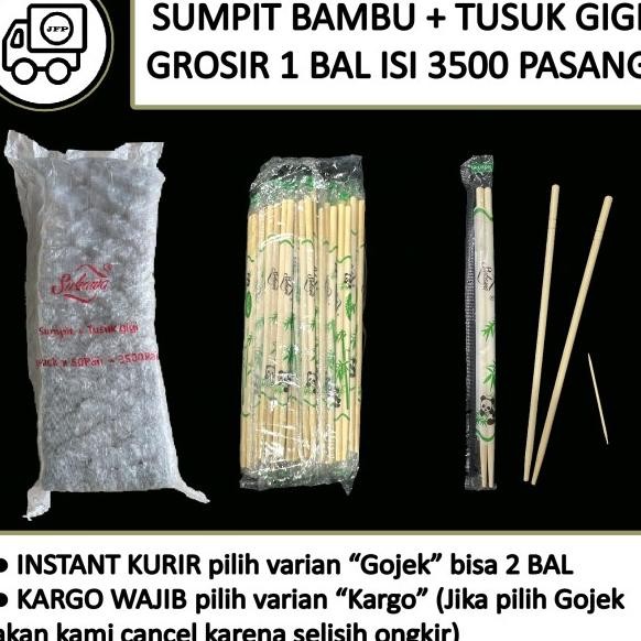 Jual (1 Karung) Sumpit Bambu Tusuk Gigi El Koki Panda Isi 3500 Pasang ...