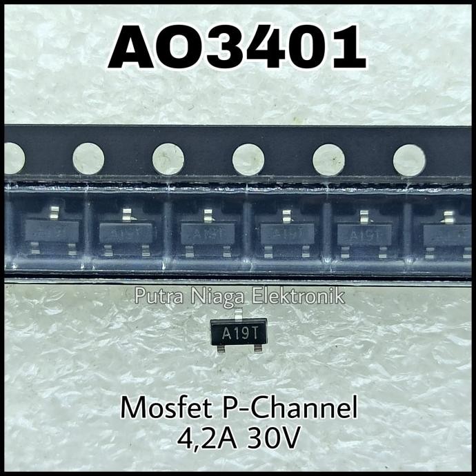 Jual Baru (10) AO3401 SMD Power Mosfet P Channel SOT23 / AO 3401 P-Ch 4,2A 30V putr4n Kualitas ...