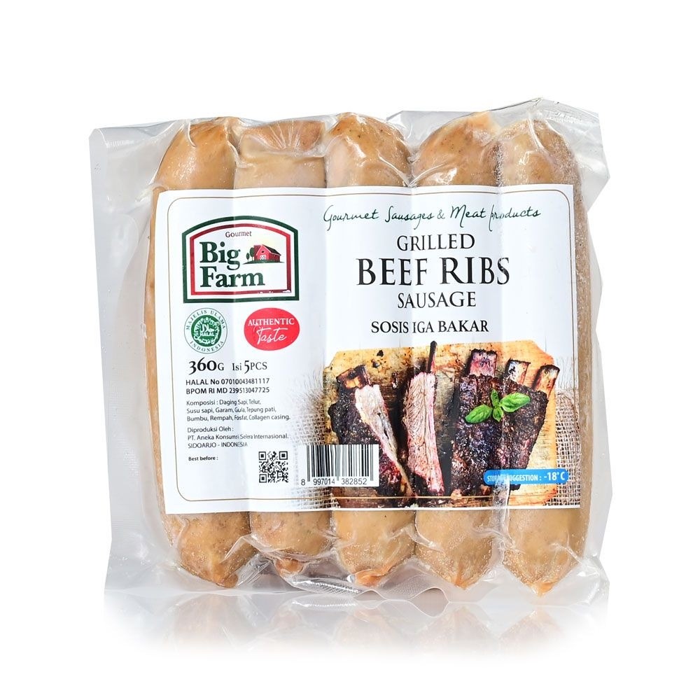 Jual Big Farm Beef Ribs Sausage Sosis NO MSG 5pcs 360g | Shopee Indonesia