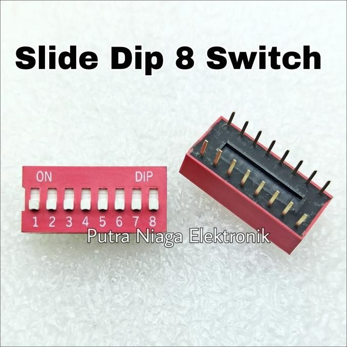 Jual Murah Slide Dip 8 Switch 8 Position 8p Red / Saklar Geser 8 Posisi ...