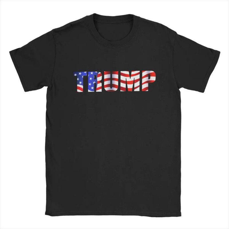 Jual Donald Trump Maga T Kaus Santai Katun Pria Pakaian Bendera Amerika ...