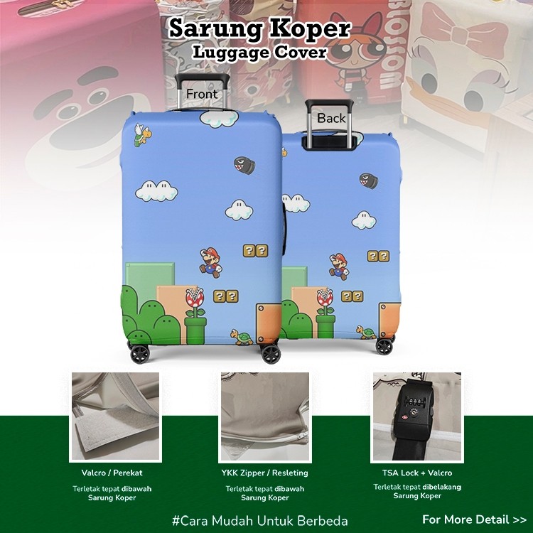 Jual Super Mario Bros 003 - Sarung Koper Desain Unik, Elastis dan Anti ...