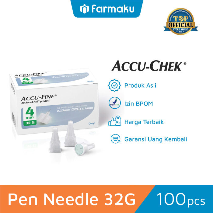 Jual Accu-Fine Pen Needle / Jarum Insulin 32G 4mm by Accu-Chek | Shopee ...