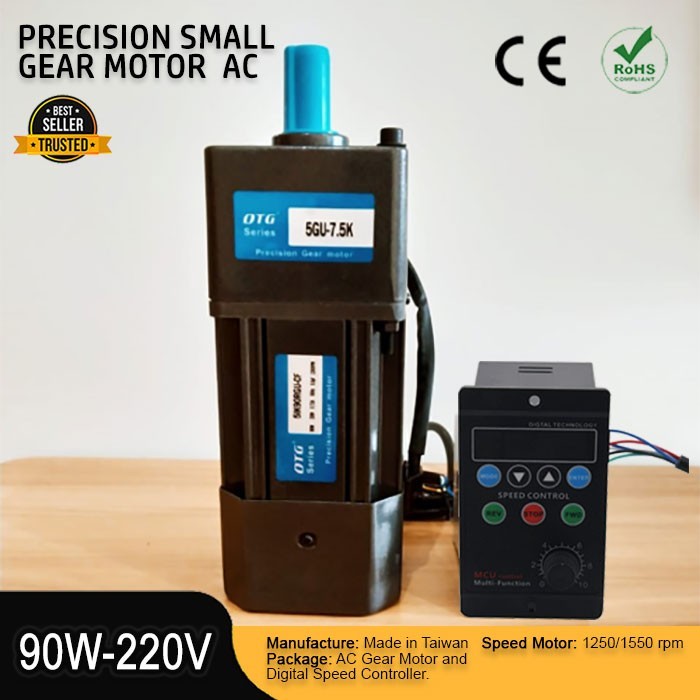Jual Paket motor induksi AC 1ph 90W+gearbox+digital controller | Shopee ...