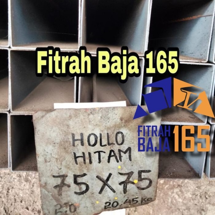 Jual Besi Hollow/Hollo/Holo Hitam Ukuran 75X75 Tebal 2.0 (Asli 1.7 Mm ...