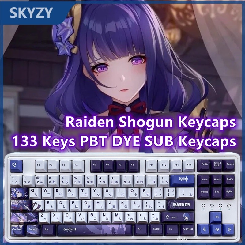 Jual Raiden Shogun Keycaps Cherry Profile Genshin Impact Beelzebul ...