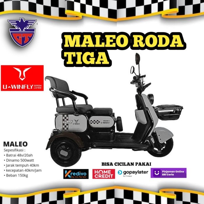Jual Sepeda Listrik UWINFLY MALEO R3 Roda Tiga | Shopee Indonesia