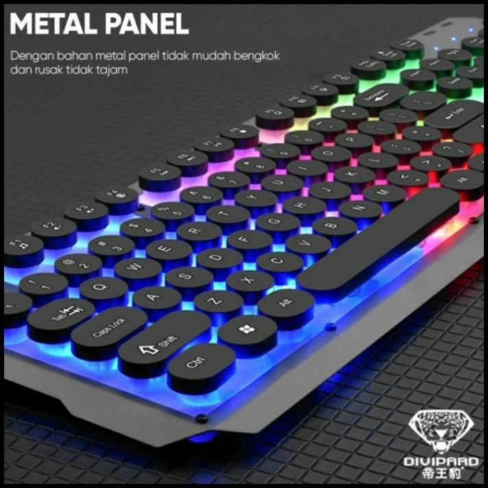 Jual Keyboard Gaming Divipard Wired Kabel Tuth Bulat Led Rgb Mechanical ...