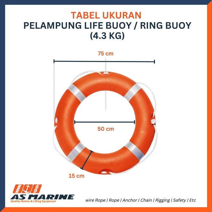 Jual Ban Pelampung Penyelamat / Ring Buoy Safety / Life Buoy Fiber 4.3 ...
