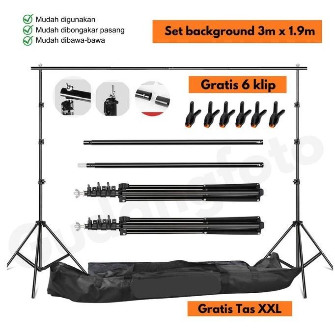 Jual HARGA DISC - Stand Background Foto 3M Tiang Backdrop Besar ...