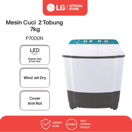 Jual LG Mesin Cuci Twin Tub 7kg - Top Load Roller Jet Pulsator 3 ...