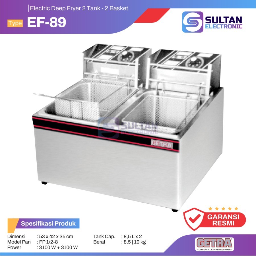Jual GETRA Electric Deep Freyer EF 89 / EF89 / EF-89 Penggorengan Listrik untuk Kentang Goreng ...