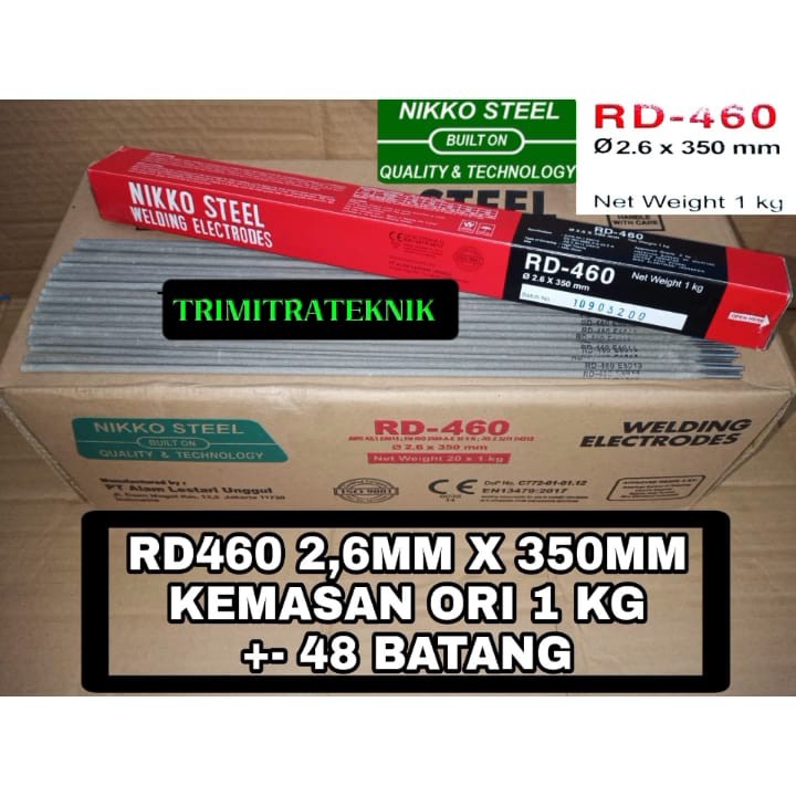 Jual Kawat Las NIKKO STEEL RD-460 2.6mm 1 KG / RD460 2,6 mm Besi Baja Lunak | Shopee Indonesia