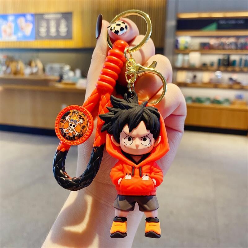 Jual Cartoon Anime One Piece Luffy Keychain Cute Doll Key Chain ...