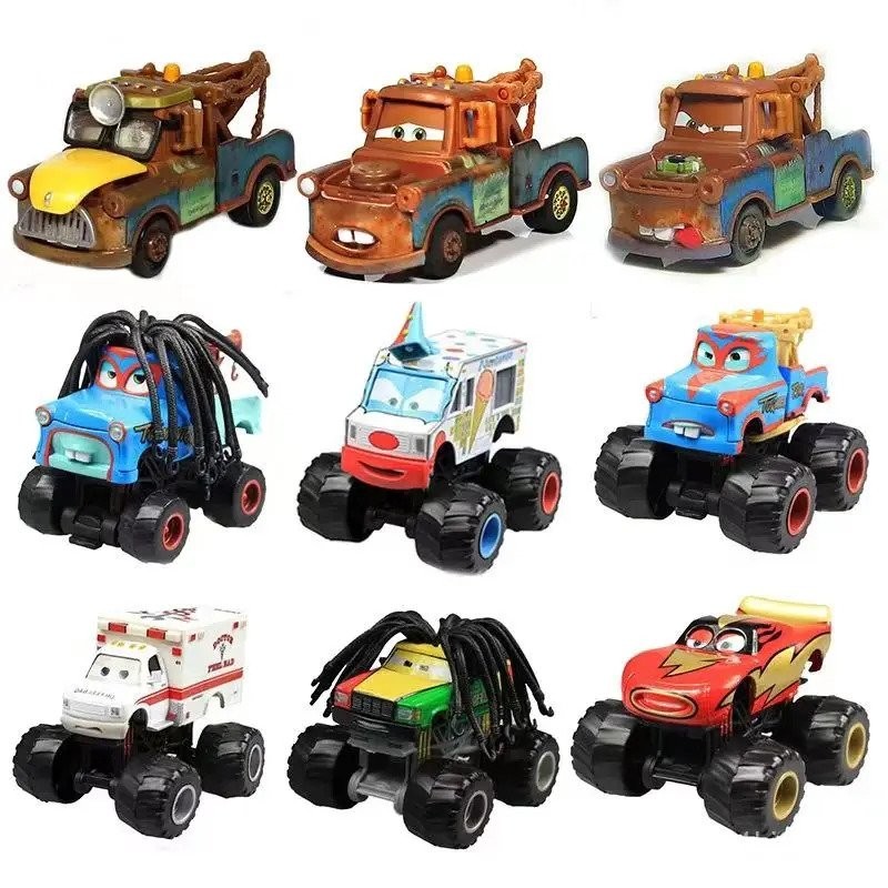 Jual Disney Pixar Cars 2 3 Wrestler Mater High legged Lightning McQueen ...
