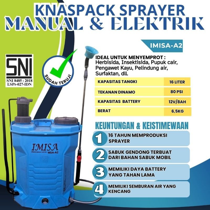 Jual PANA POMPA SPRAYER 16-LITER MSA MANUAL & ELEKTRIK 2 IN 1 ...