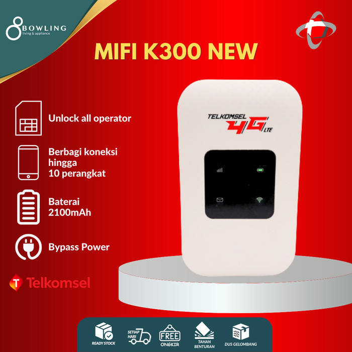 Jual MODEM WIFI K300 NEW TELKOMSEL MIFI 4G LTE UNLOCK ALL OPERATOR 150 MBPS | Shopee Indonesia