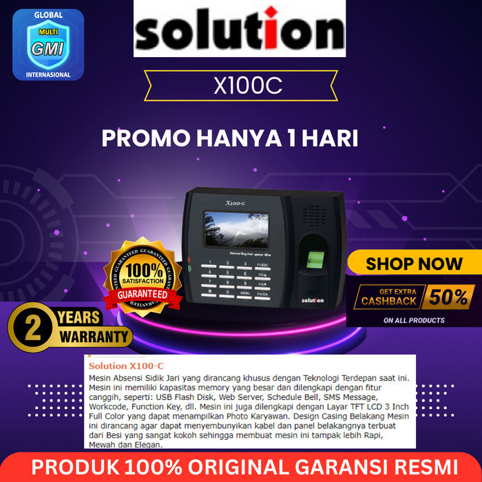 Jual SOLUTION X100C MESIN ABSENSI SUPPORT ABSENSI ONLINE PENYIMPANAN CLOUD | Shopee Indonesia
