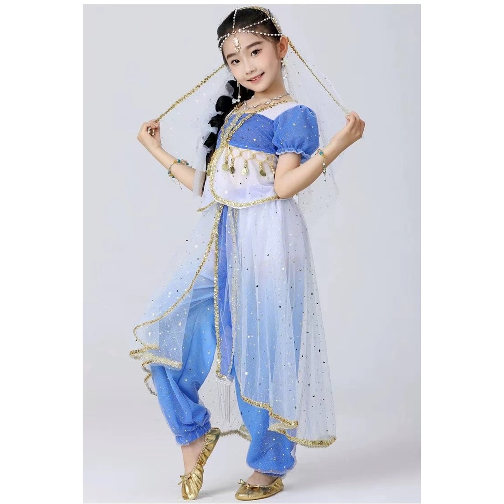 Jual Indian dance costume Children Xinjiang folk dance costume Princess ...