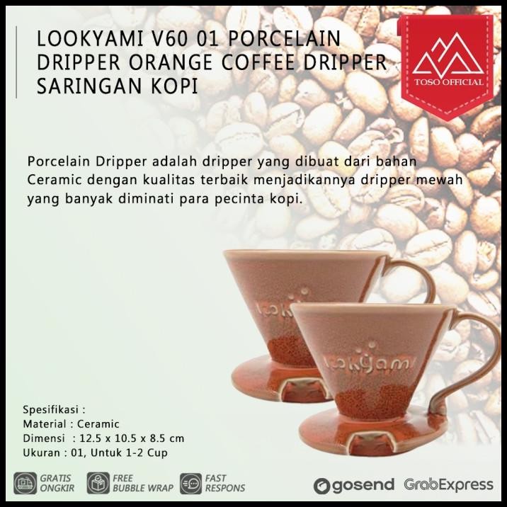 Jual Lookyami V60 01 Porcelain Dripper -Orange Coffee Dripper Saringan ...