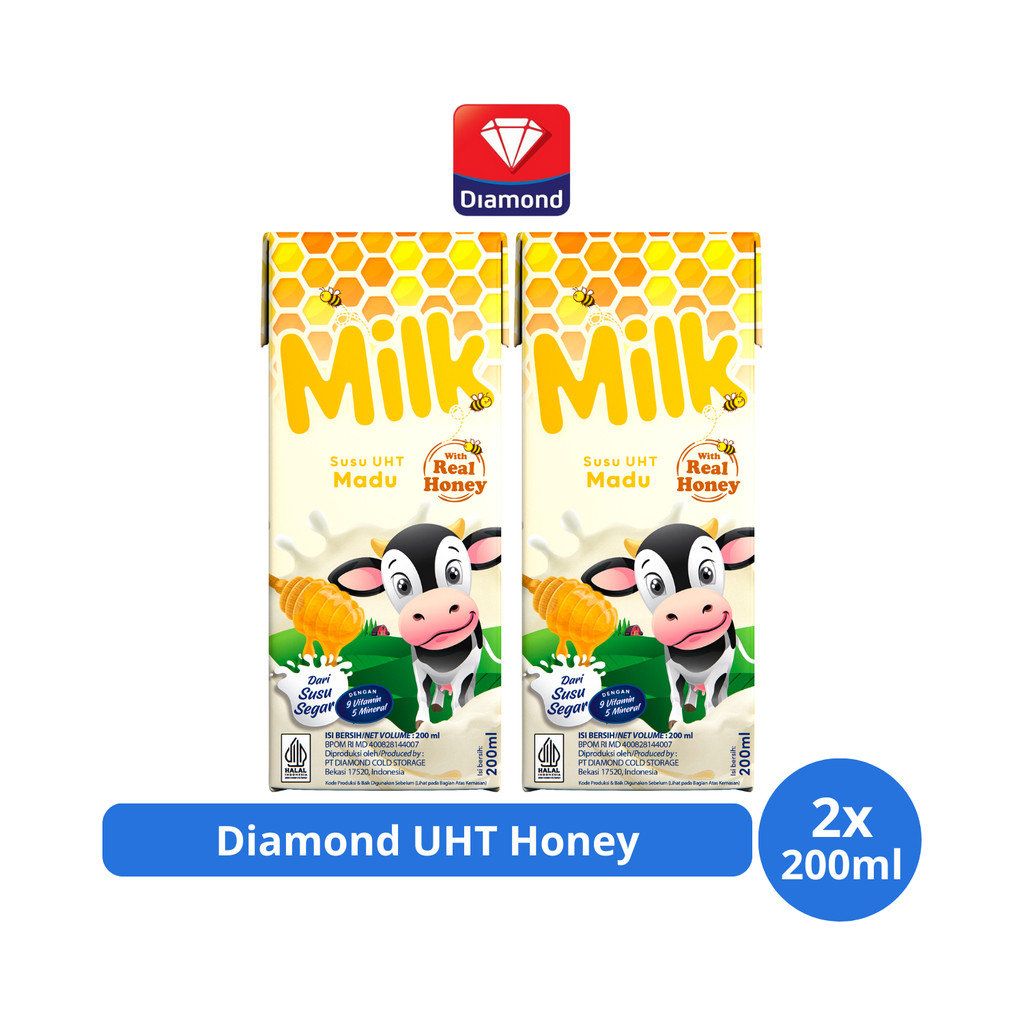 Jual Diamond Milk Susu UHT Honey 200ml x 2 pcs | Shopee Indonesia