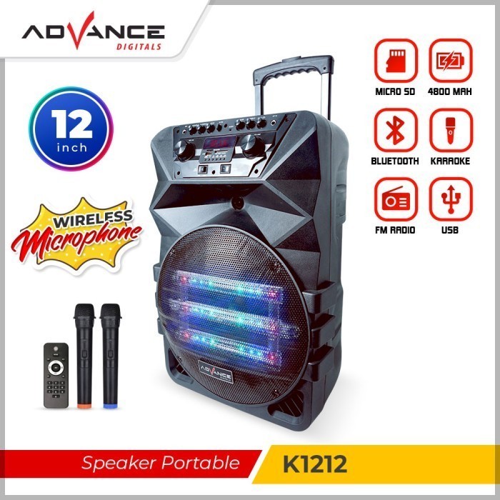 Jual Speaker Bluetooth Advance K1212 Speaker PA Hi Fi Portable 12Inch | Shopee Indonesia
