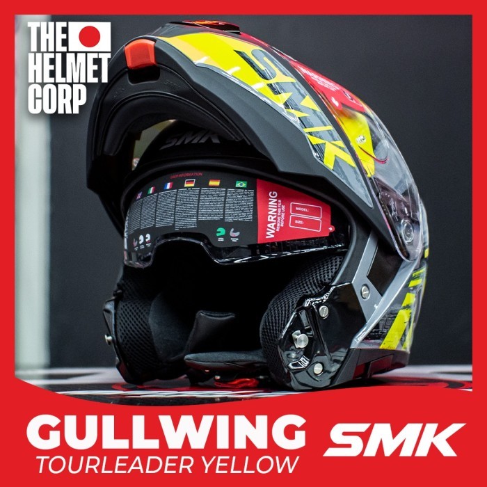Jual SMK GULLWING TOURLEADER YELLOW MODULAR HELMET | Shopee Indonesia