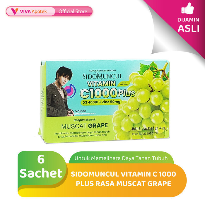 Jual Sidomuncul Vitamin C 1000 Plus Rasa Muscat Grape (6 Sachet ...