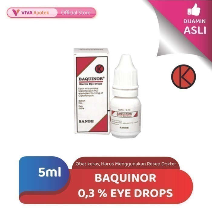 Jual Baquinor 0,3 % Eye Drops / Ciprofloxacin / Infeksi Mata (5 ml ...