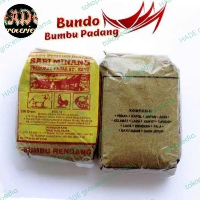 Jual Bya - Bumbu Rendang Serbaguna Sari Minang 250Gr Pemasak Rendang ...