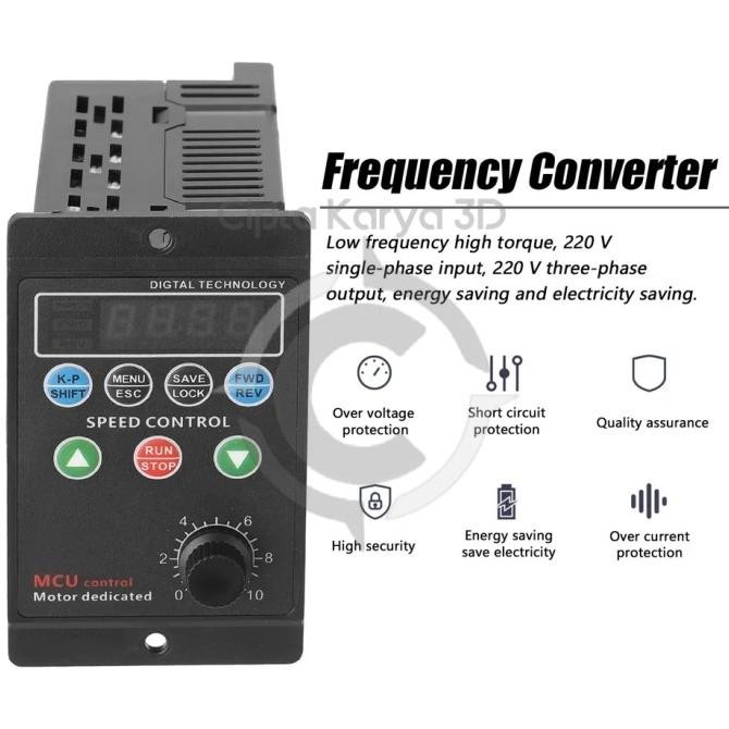 Jual Motor Speed Controller Inverter Input 220V 1 Phase Output 3 Phase ...