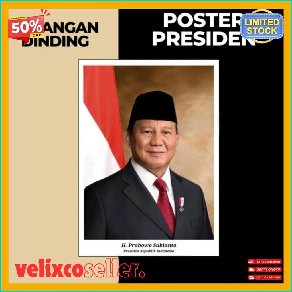 Jual Foto Poster Presiden & Wakil Presiden / Prabowo-Gibran (Murmer ...