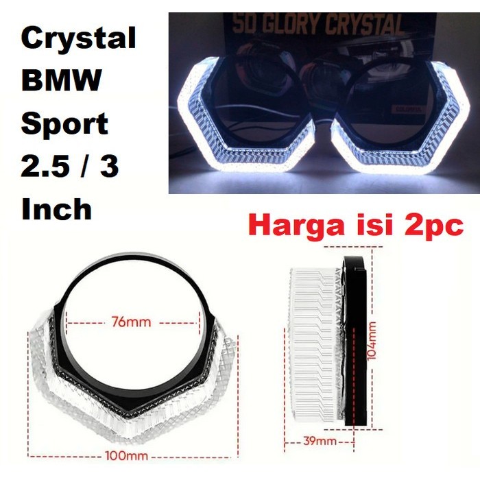 Jual Shroud 5D Crystal Bmw Sport 3 2.5 Inch Glory Acrylic Akrilik Biled ...