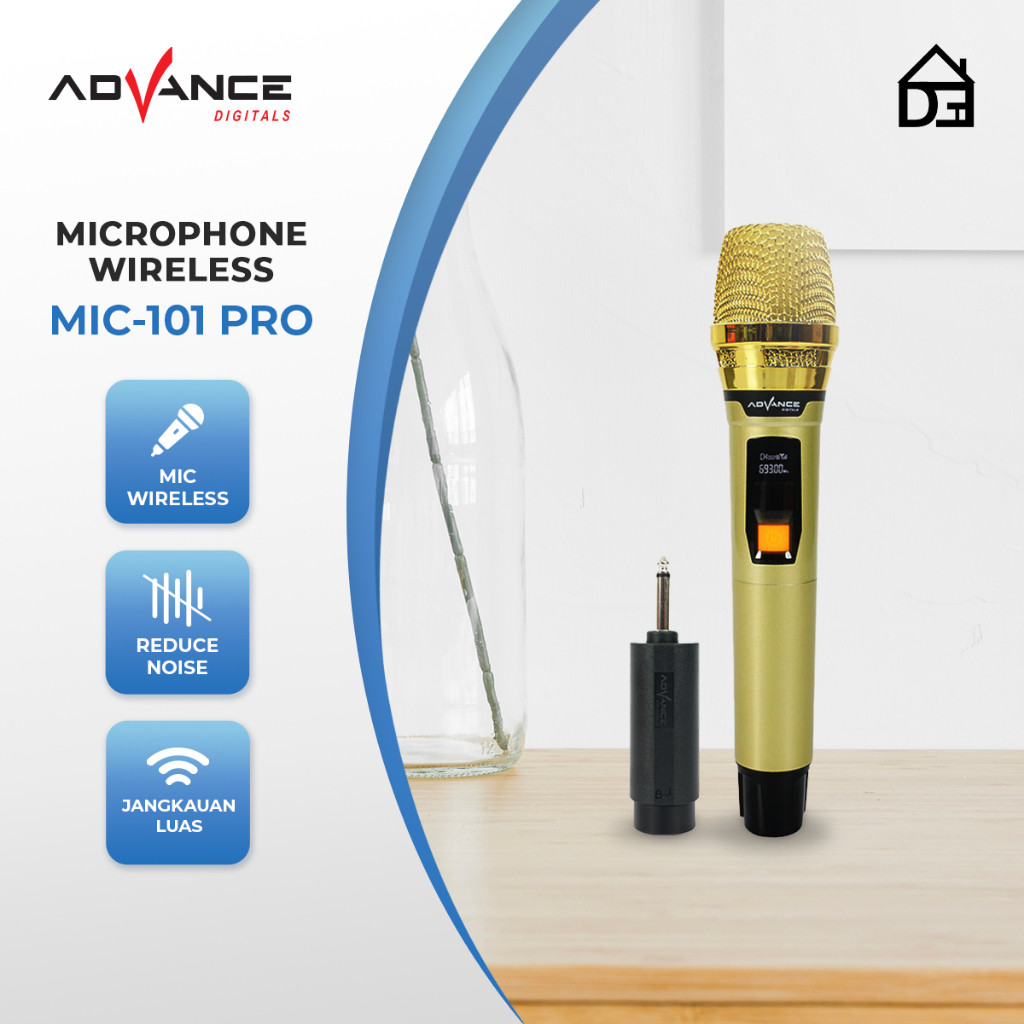 Jual Advance Mic Wireless MIC-101 PRO UHF Microphone Mikrofon Karaoke | Shopee Indonesia