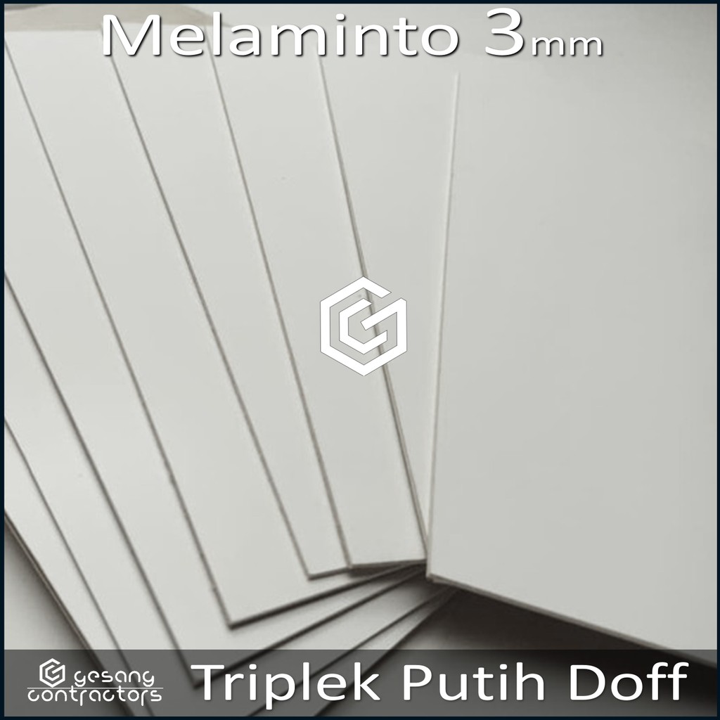 Jual Triplek Putih 3mm 40x120 cm | ISI 3 LEMBAR | Melamin Putih Doff 1 ...