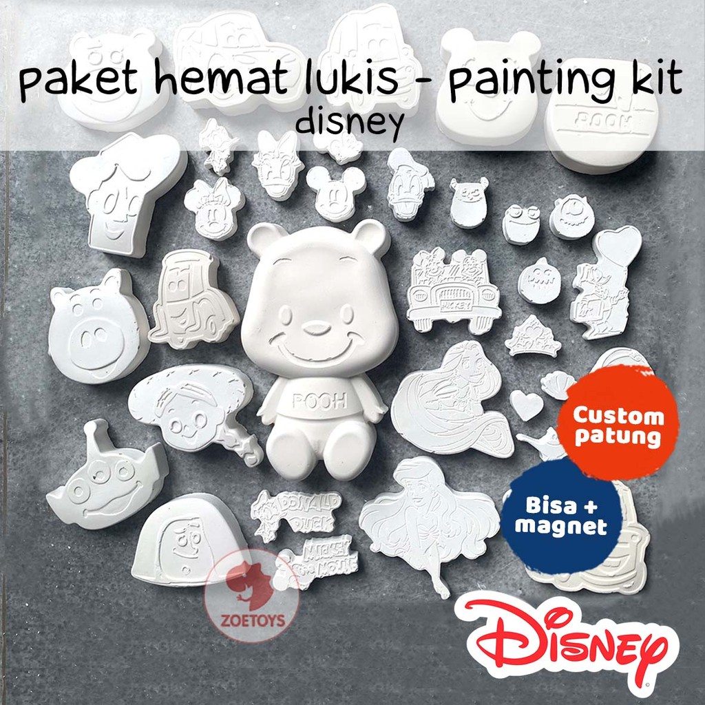 Jual Zoetoys Paket Hemat Lukis Gypsum Painting Kit Disney 2 | Character ...